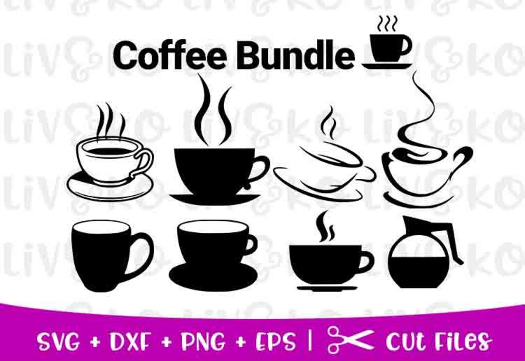 Coffee Bundle Svg, Coffee Cut File, Coffee Decal, Cafe Latte Svg ...