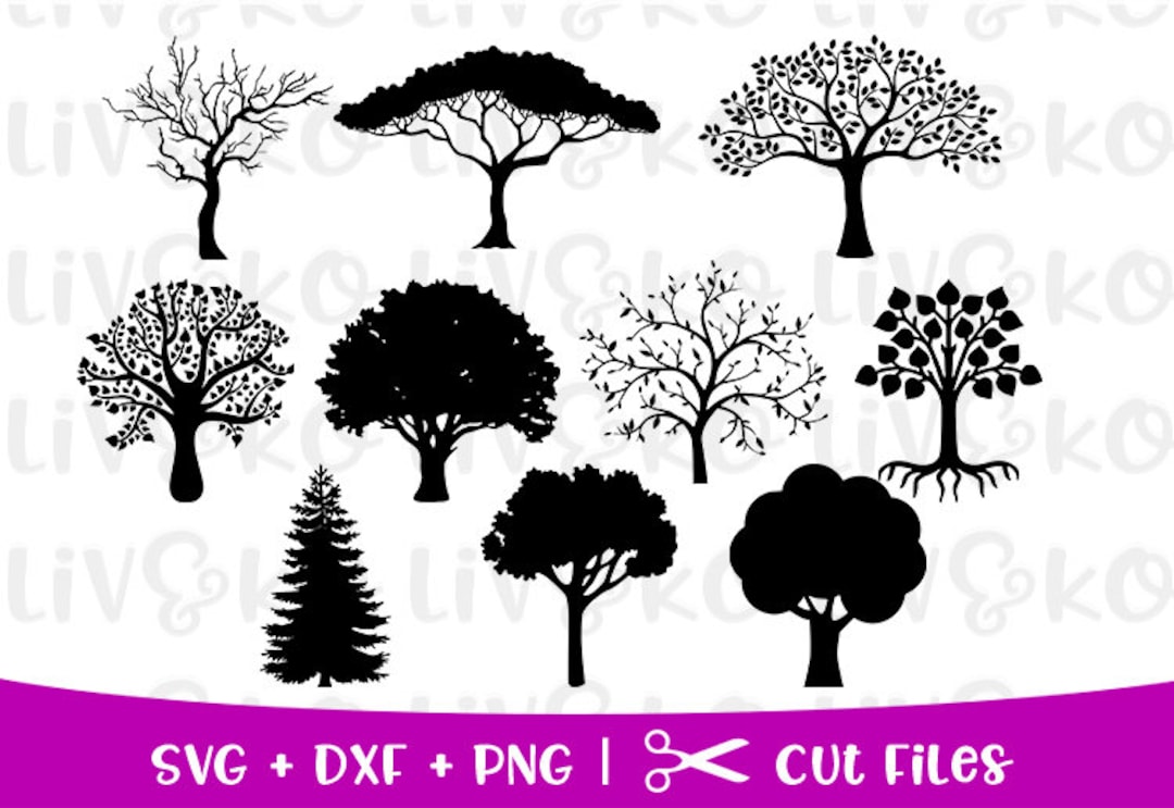 Trees Svg Bundle, Trees Cut File, Trees Silhouette, Trees Png, Svg ...