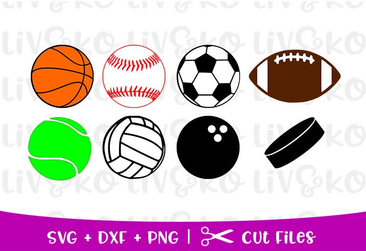Sports Ball Bundle Svg Sports Svg Sports Ball Cut File - Etsy