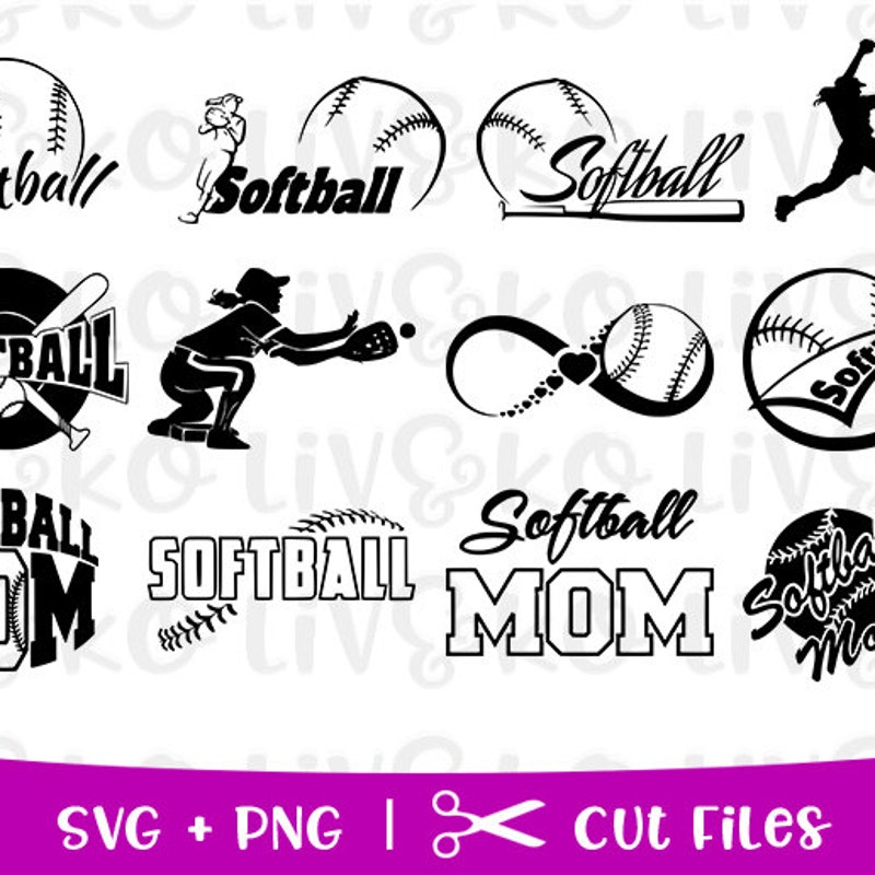 Softball Cut File - Etsy