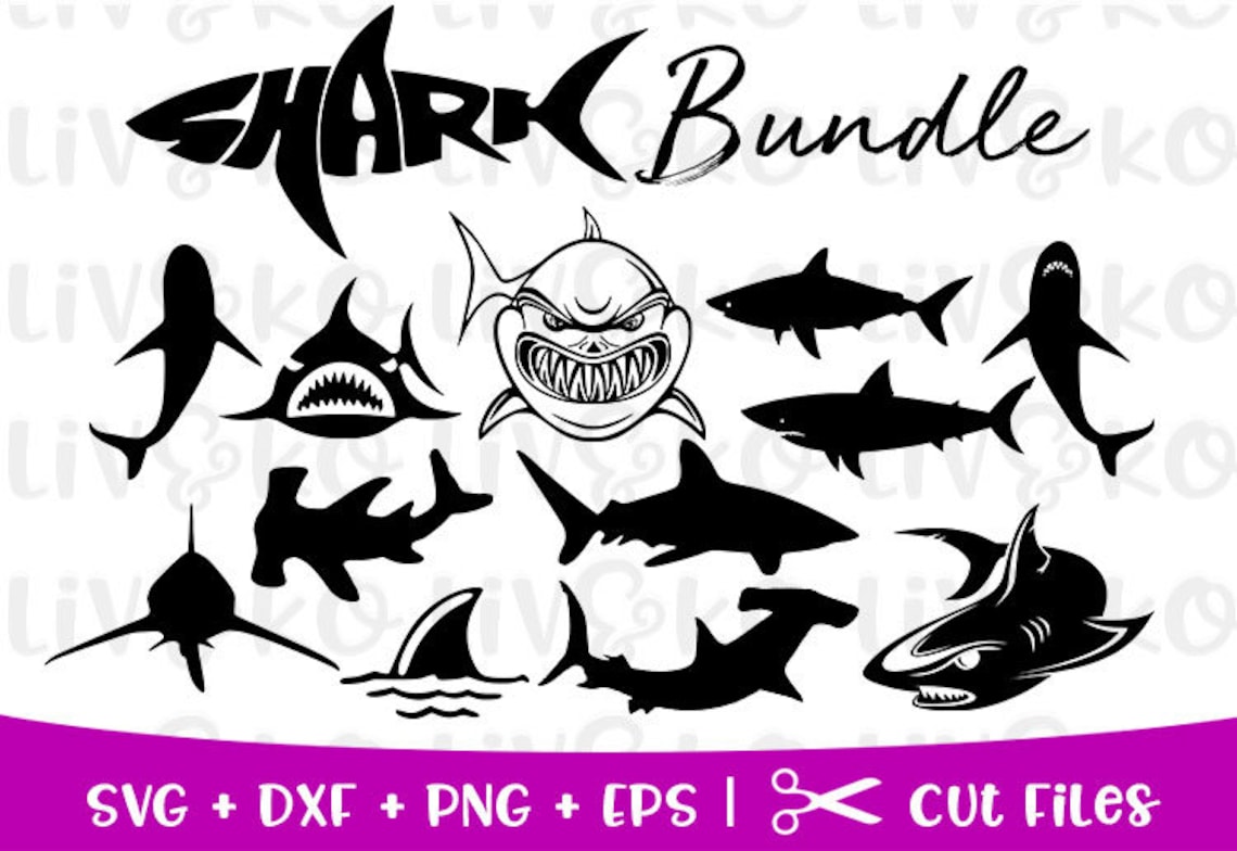 Shark SVG Shark Cut Files Shark Week Animal SVG Sea - Etsy