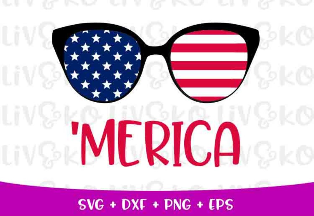American Flag Glasses Svg, 'merica Svg, Patriotic Svg, T-shirt Svg File ...