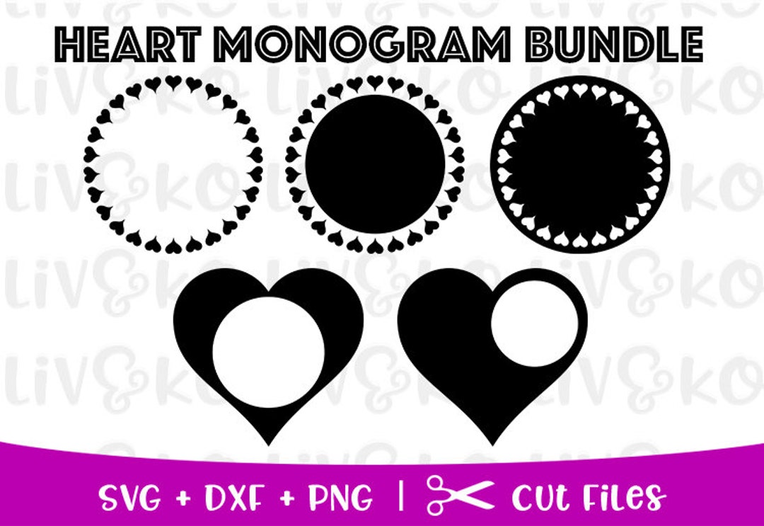 Heart Monogram Svg, Heart Monogram Cut File, Heart Monogram Silhouette ...