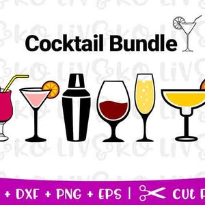 Cocktail Bundle Svg, Cocktail Cut Files, Cocktails Decal, Alcohol Svg ...