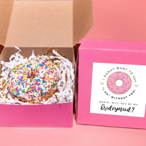 New Donut Proposal Box Funny Donut Pun Bridesmaid Proposal - Etsy