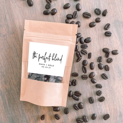 The Perfect Blend Stickerscustom Coffee Bag - Etsy