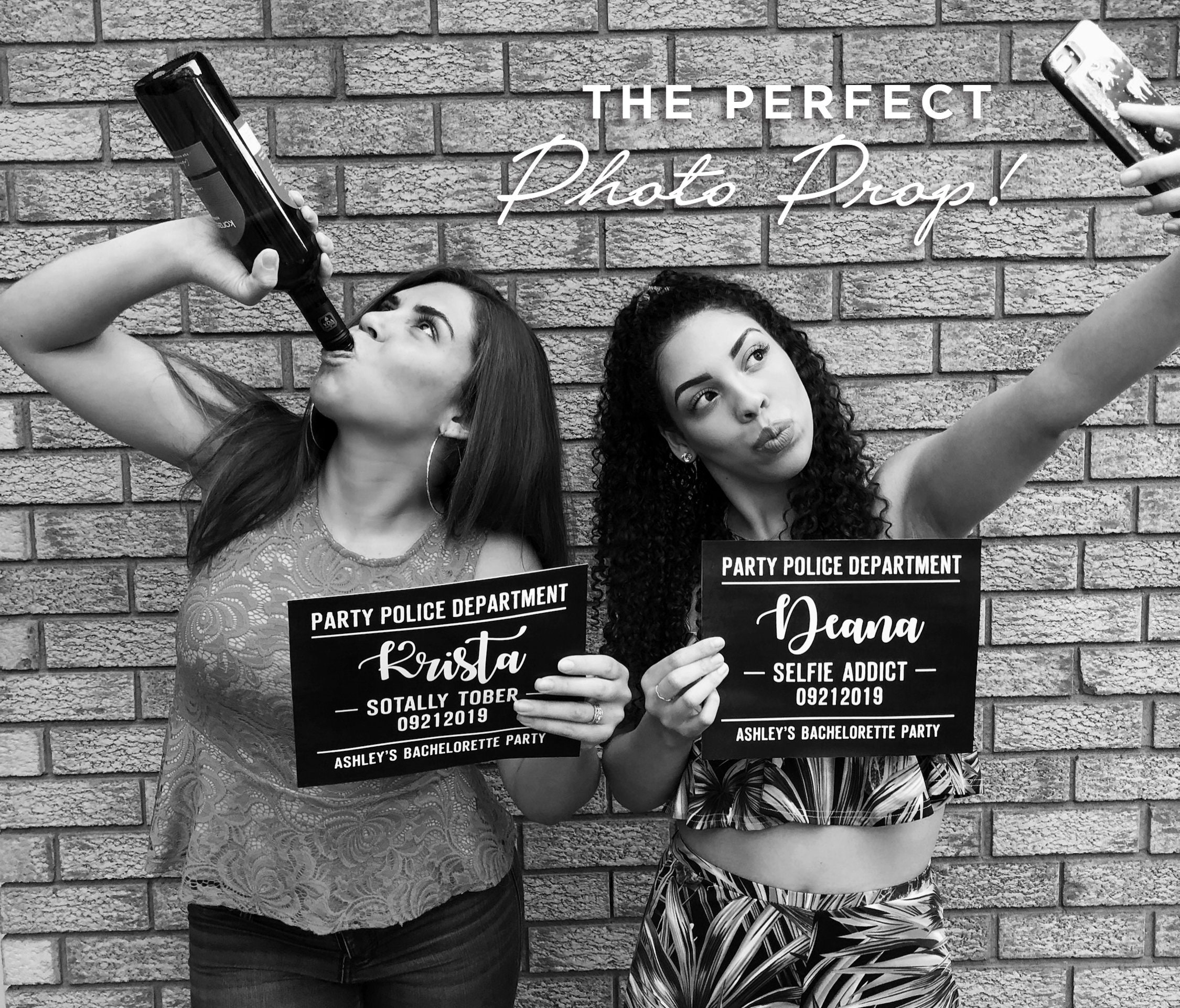 NEW! Bachelorette Party Mug Shot Signs | Customized With Name | Photo ...
