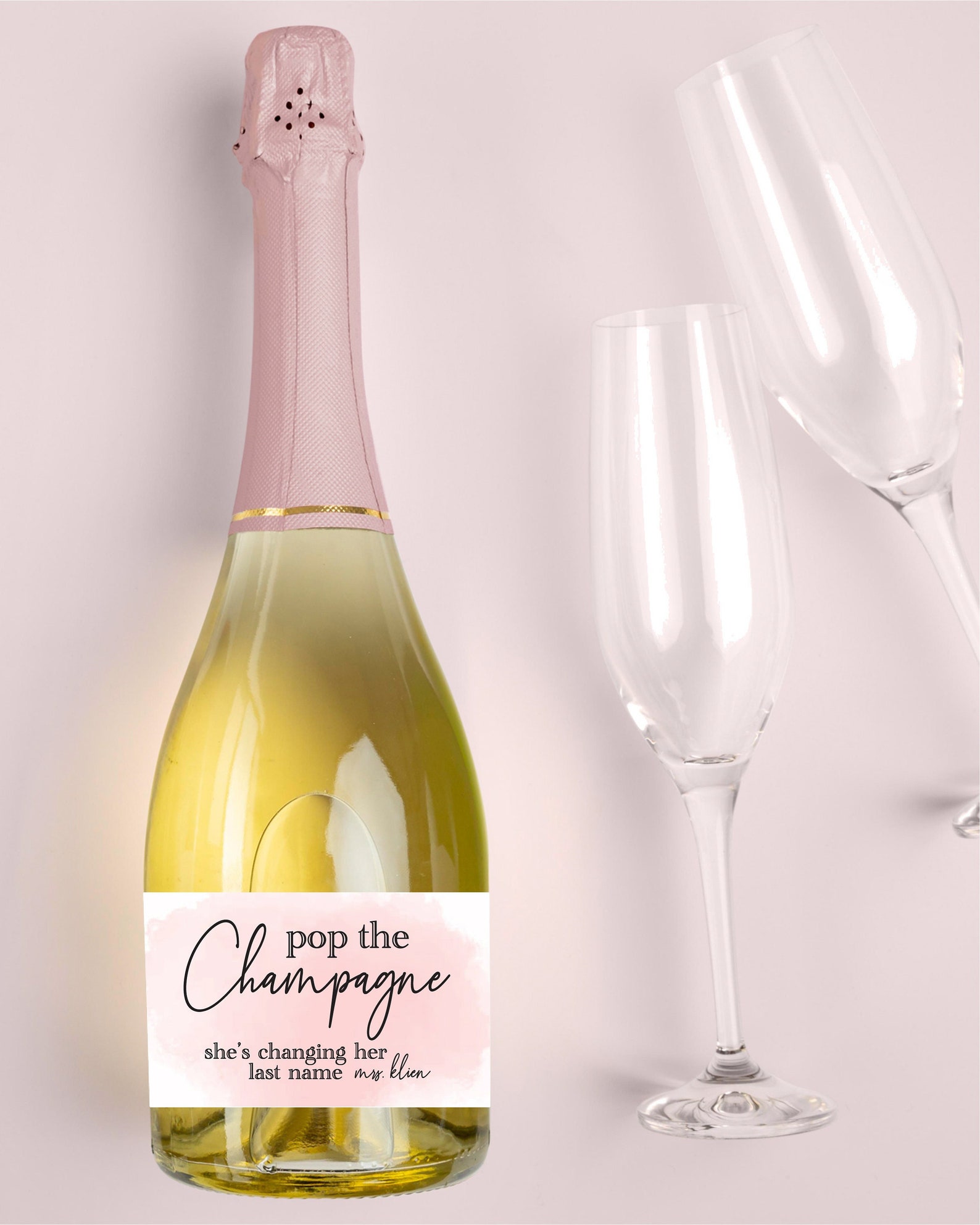 NEW! Pop the Champagne She's Changing Her Last Name Label ...