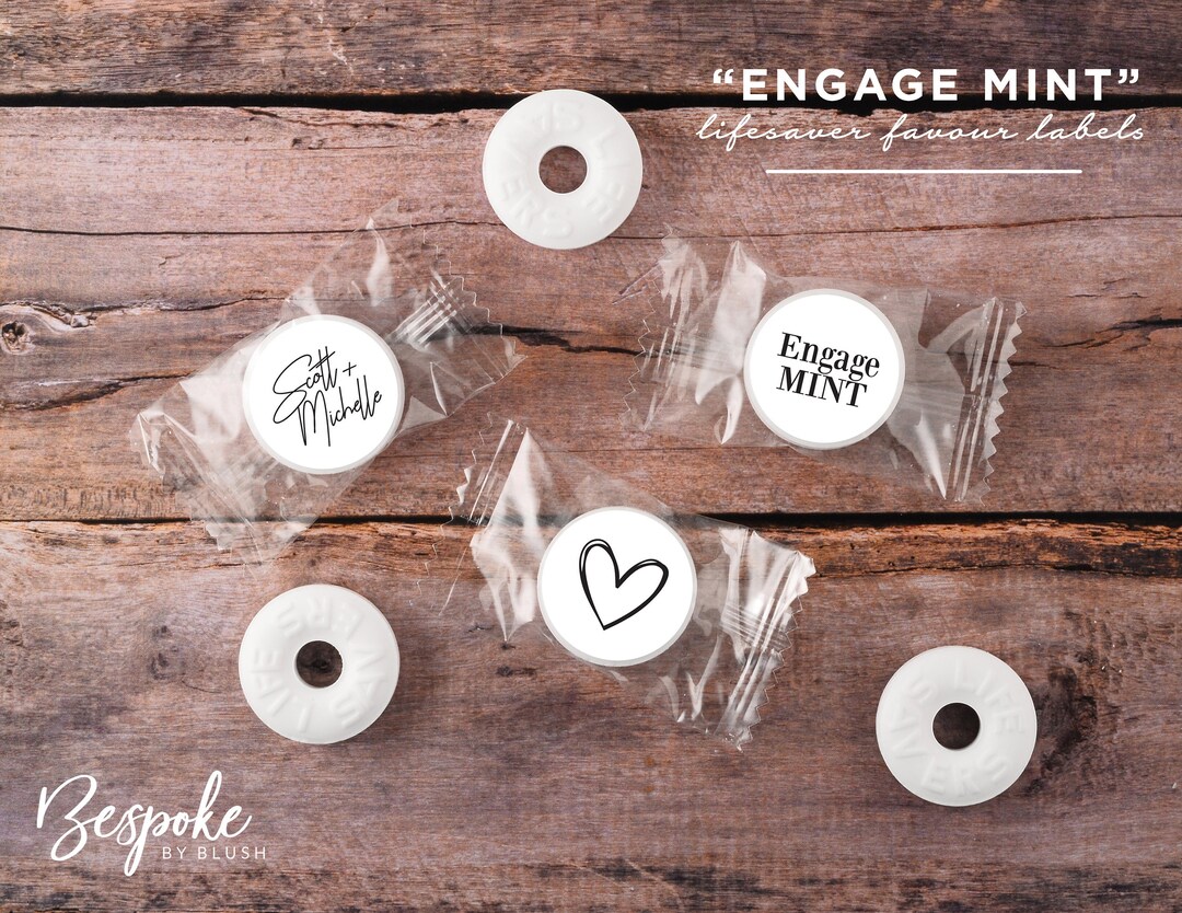 NEW! 108 Personalized Mint Stickers | Mint Labels | Engage Mint Favours ...