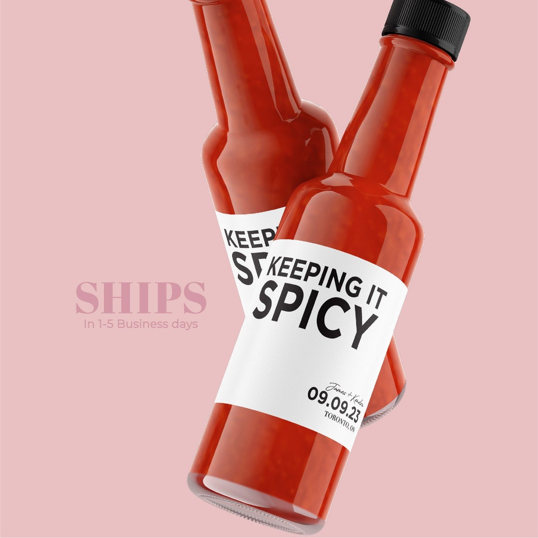NEW! 100 Hot Sauce Wedding Favour Labels | Personalized Hot Sauce Label ...