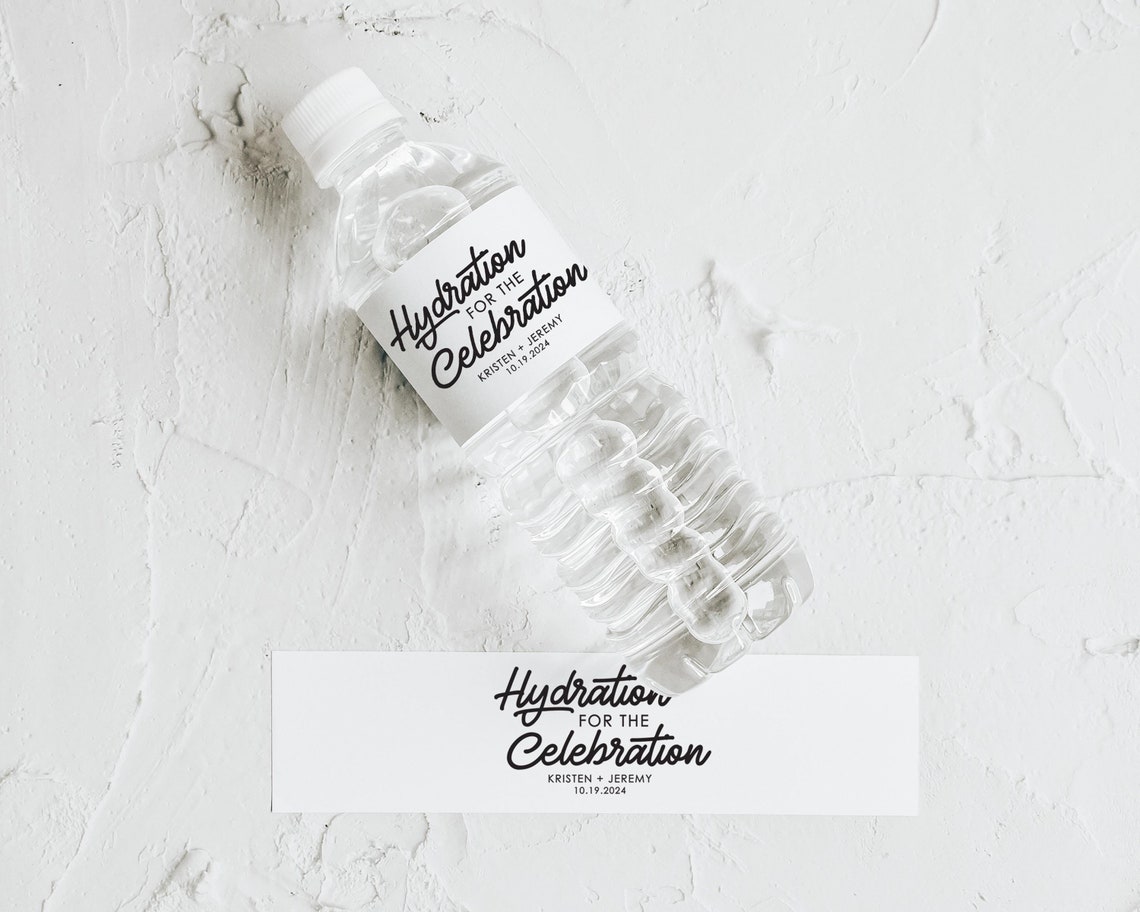 Hydration for the Celebration Wedding Water Bottle Labels ...