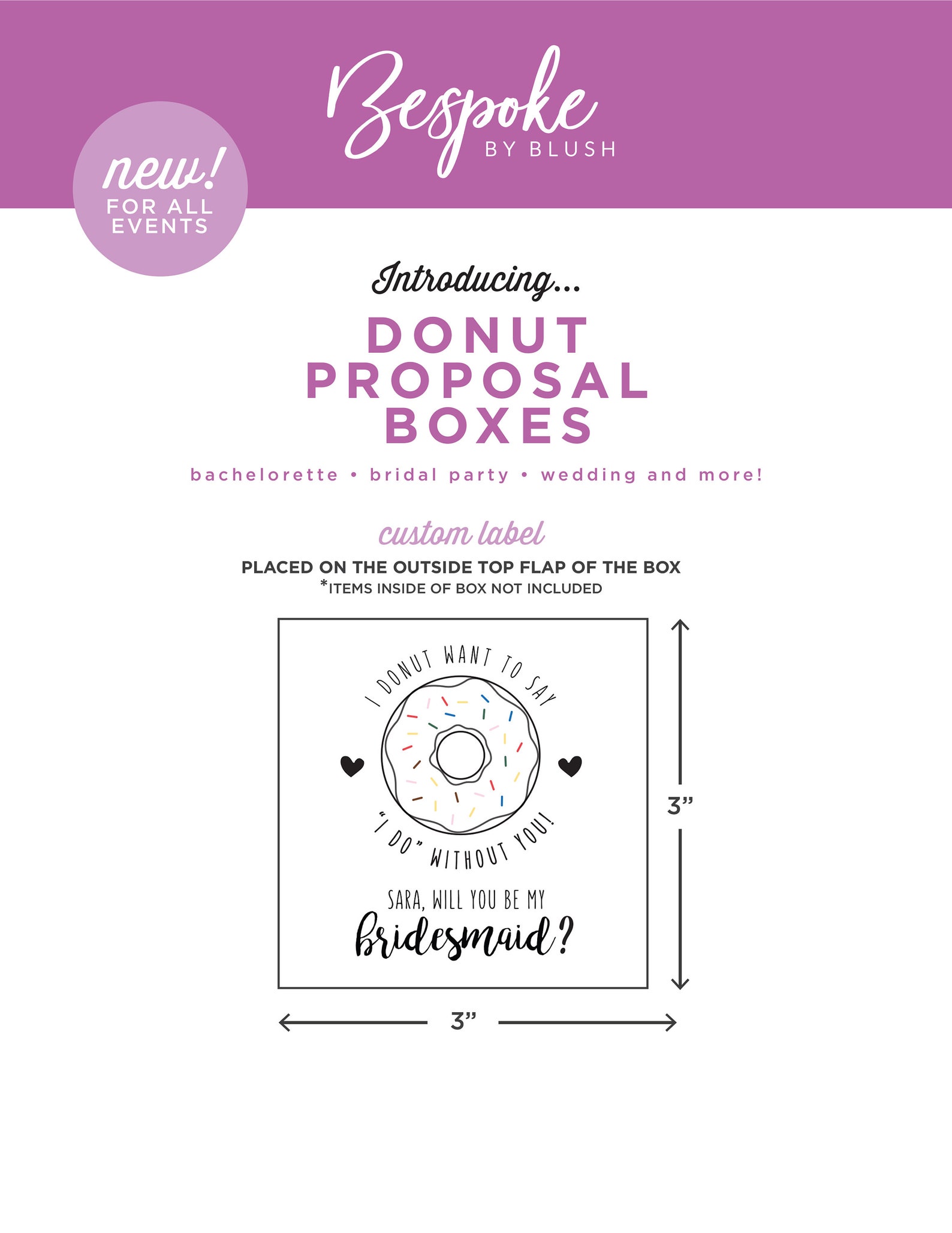 New Donut Proposal Box Funny Donut Pun Bridesmaid Proposal | Etsy Canada