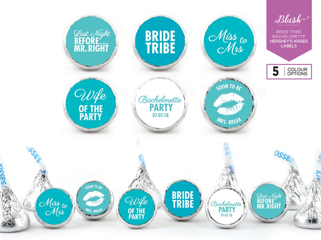 New 108 Personalized Hersheys Kisses Stickers Bride Tribe Etsy