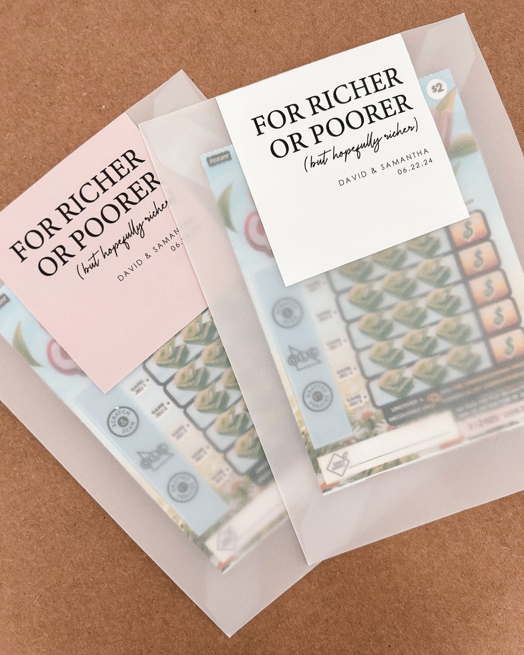 NEW! for Richer or Poorer Lotto Ticket Favours | Lotto Favor Bags ...