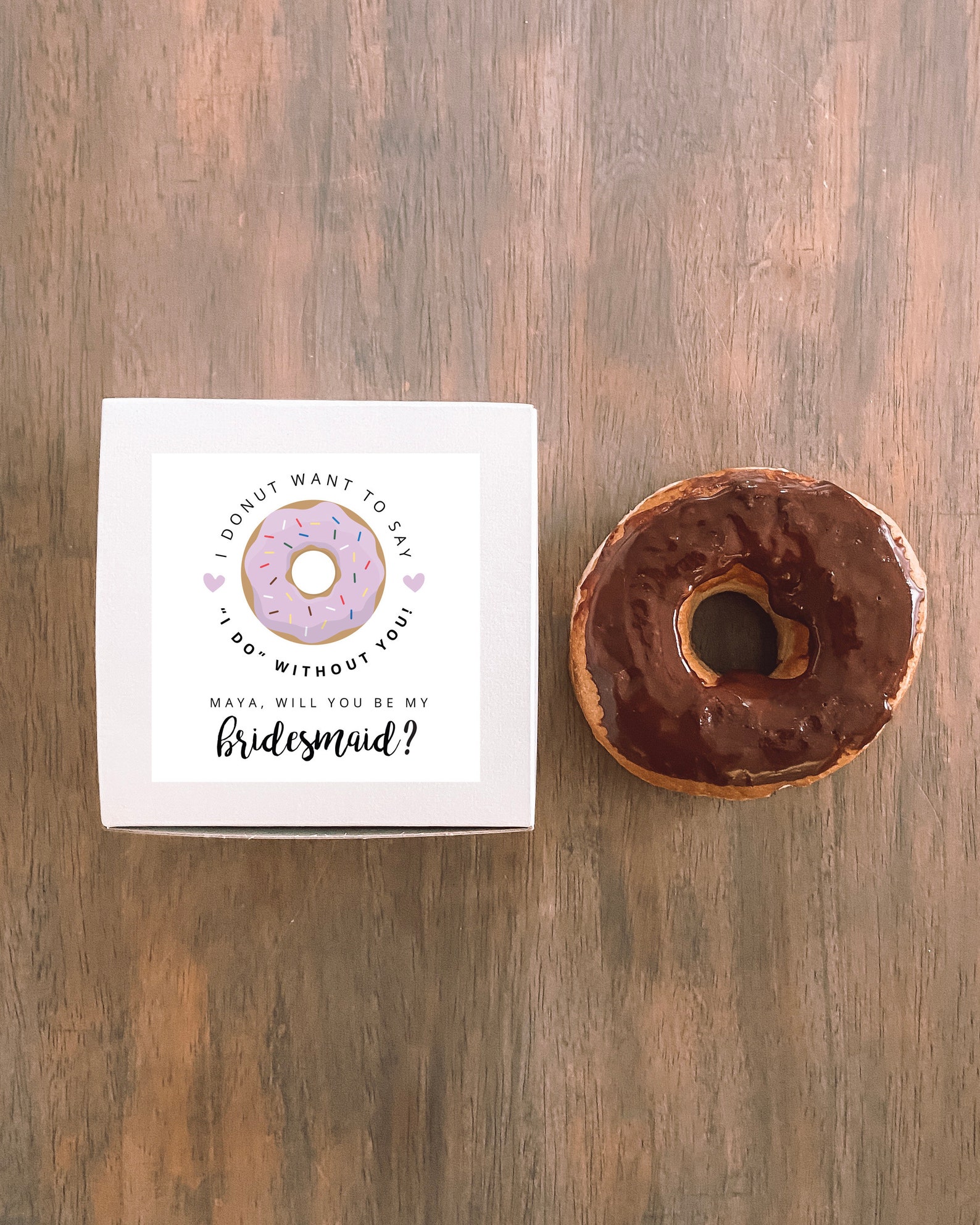 New Donut Proposal Box Funny Donut Pun Bridesmaid Proposal - Etsy Canada