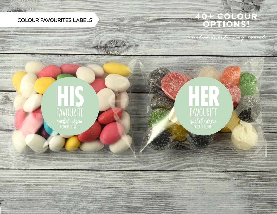 His Favourite & Her Favourite Favour Label | Wedding Favours | Favor ...