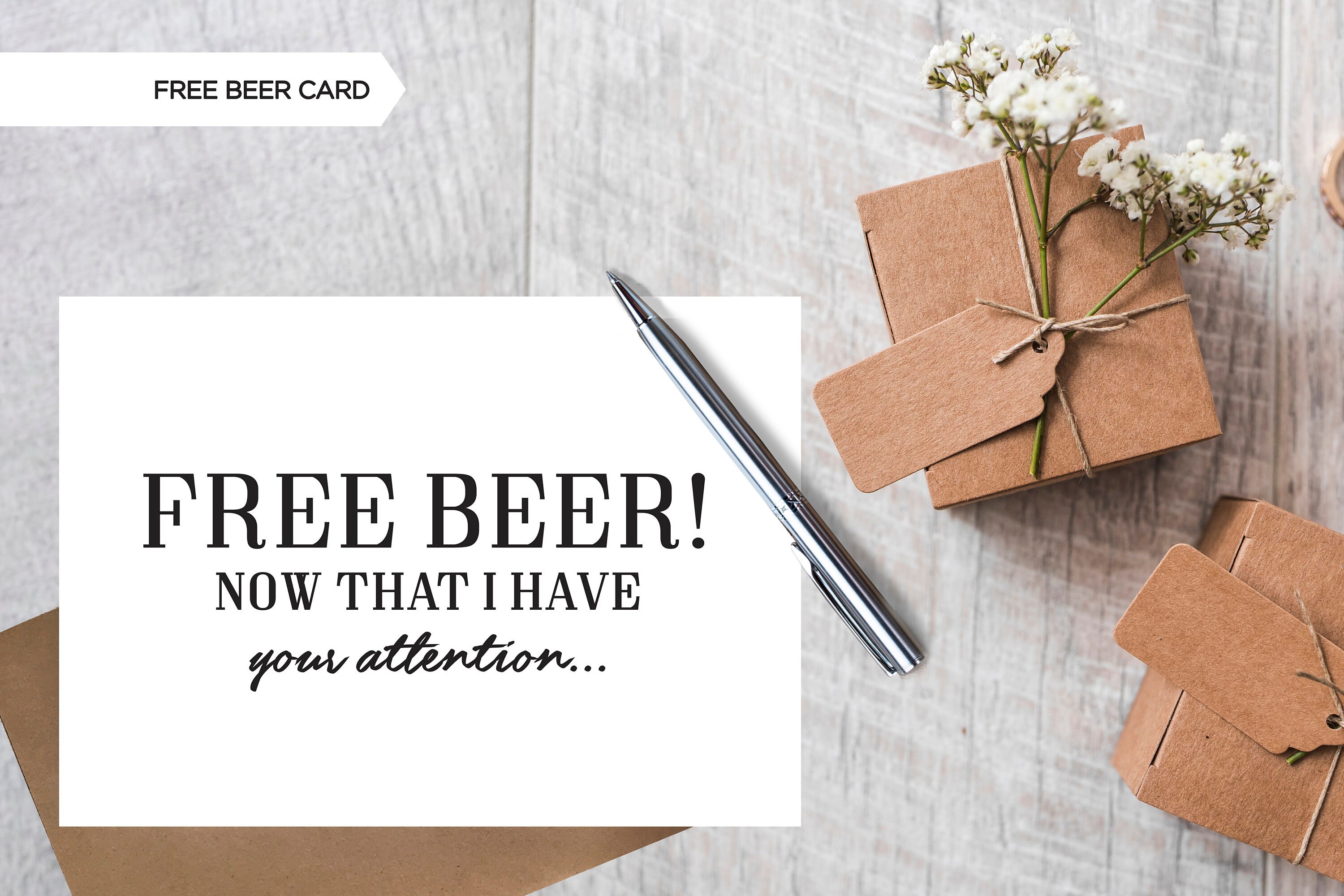 NEW Free Beer Now That I Have Your Attention Groomsman Card - Etsy