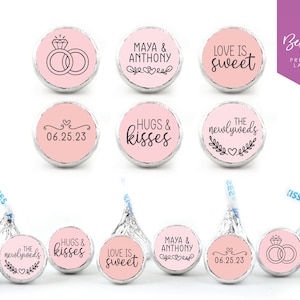 NEW! 108 Personalized Kiss Chocolate Stickers | Wedding | Wedding ...