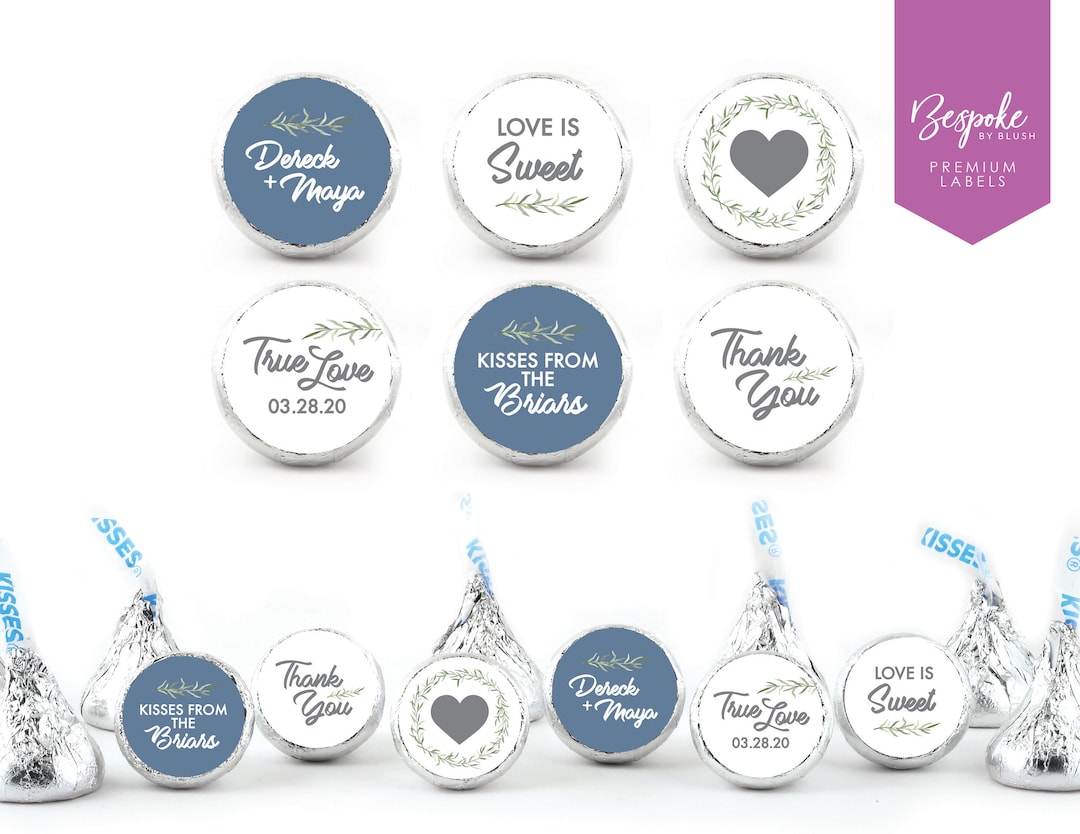 NEW! 108 Personalized Kiss Chocolate Stickers | Wedding | Custom Candy ...