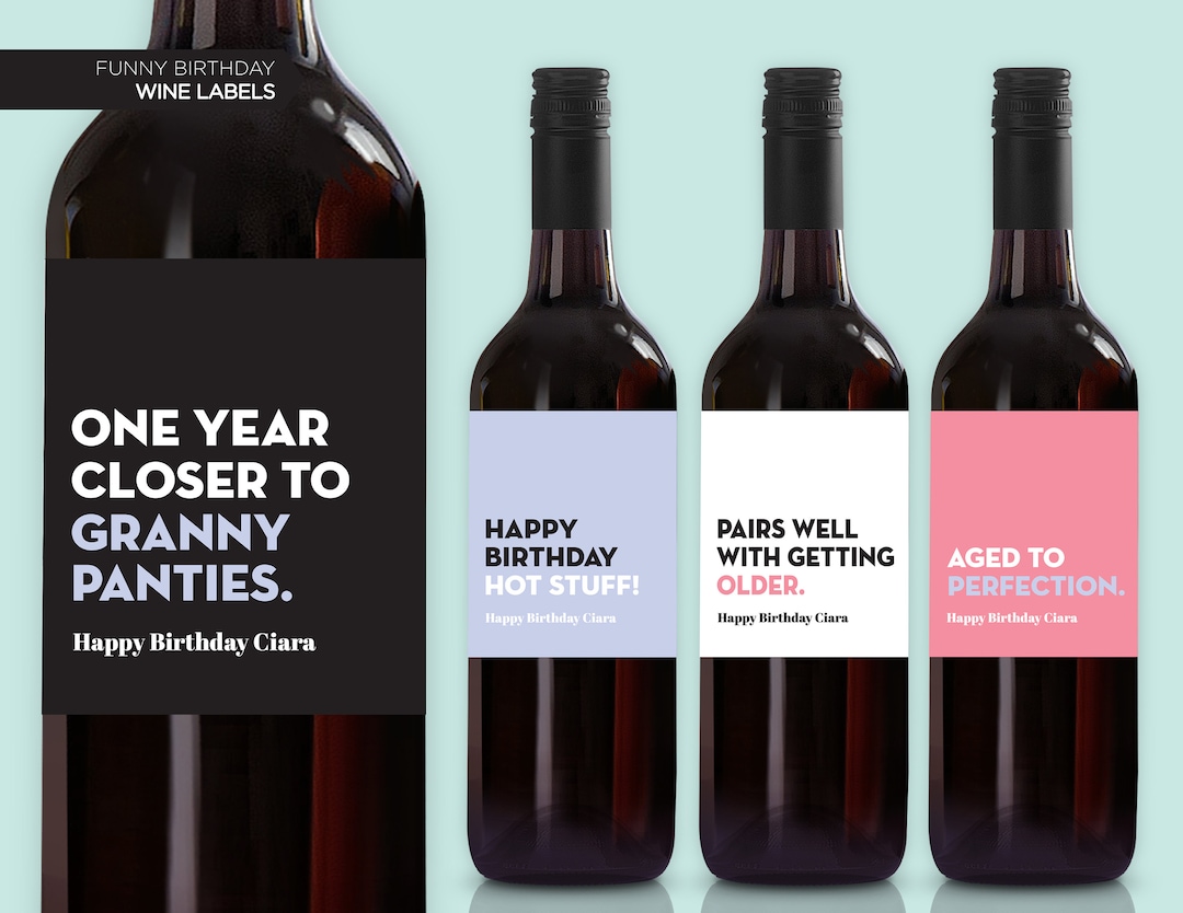NEW! Funny Birthday Wine Labels | Dirty 30 Wine Label | Birthday ...