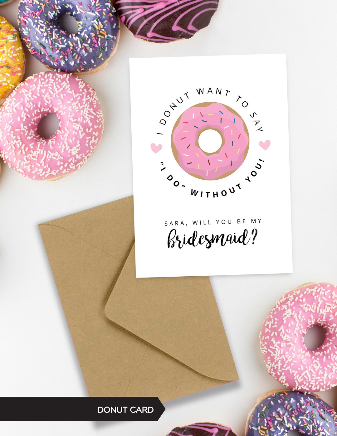 NEW! Donut Bridesmaid Proposal Card | Bridesmaid Proposal | Funny ...