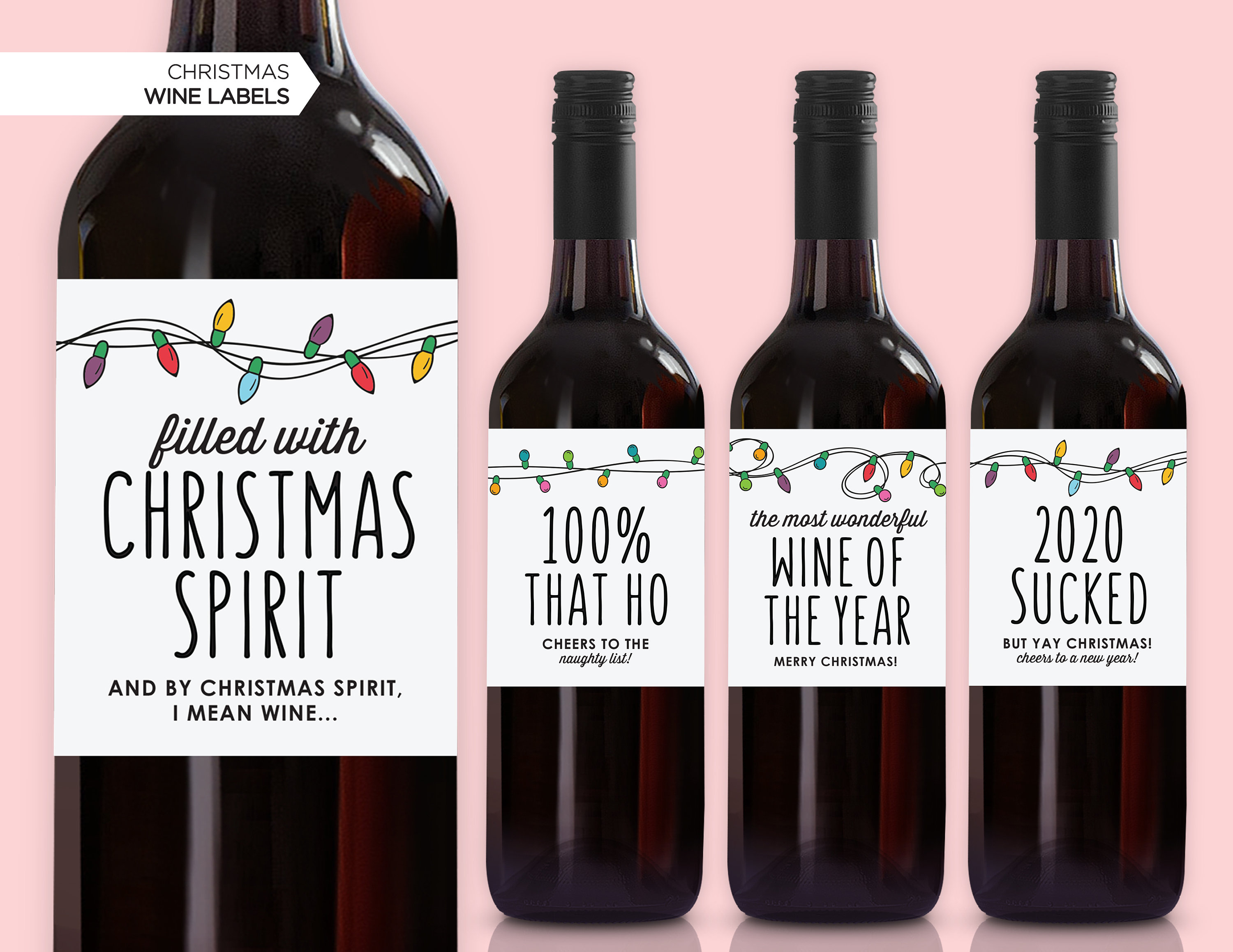 NEW Funny Christmas Wine Bottle Labels Wine Labels Unique - Etsy Australia
