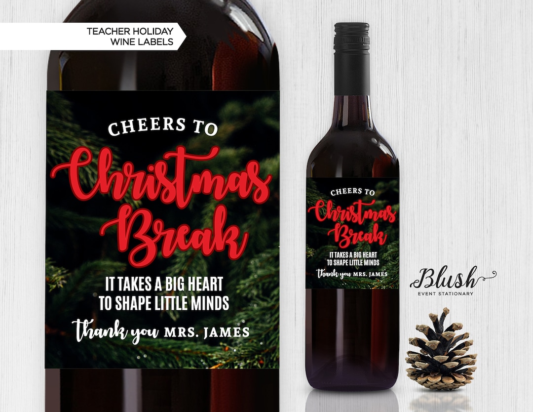 NEW! Personalized Teacher Christmas Gift Wine Bottle Labels | Wine ...