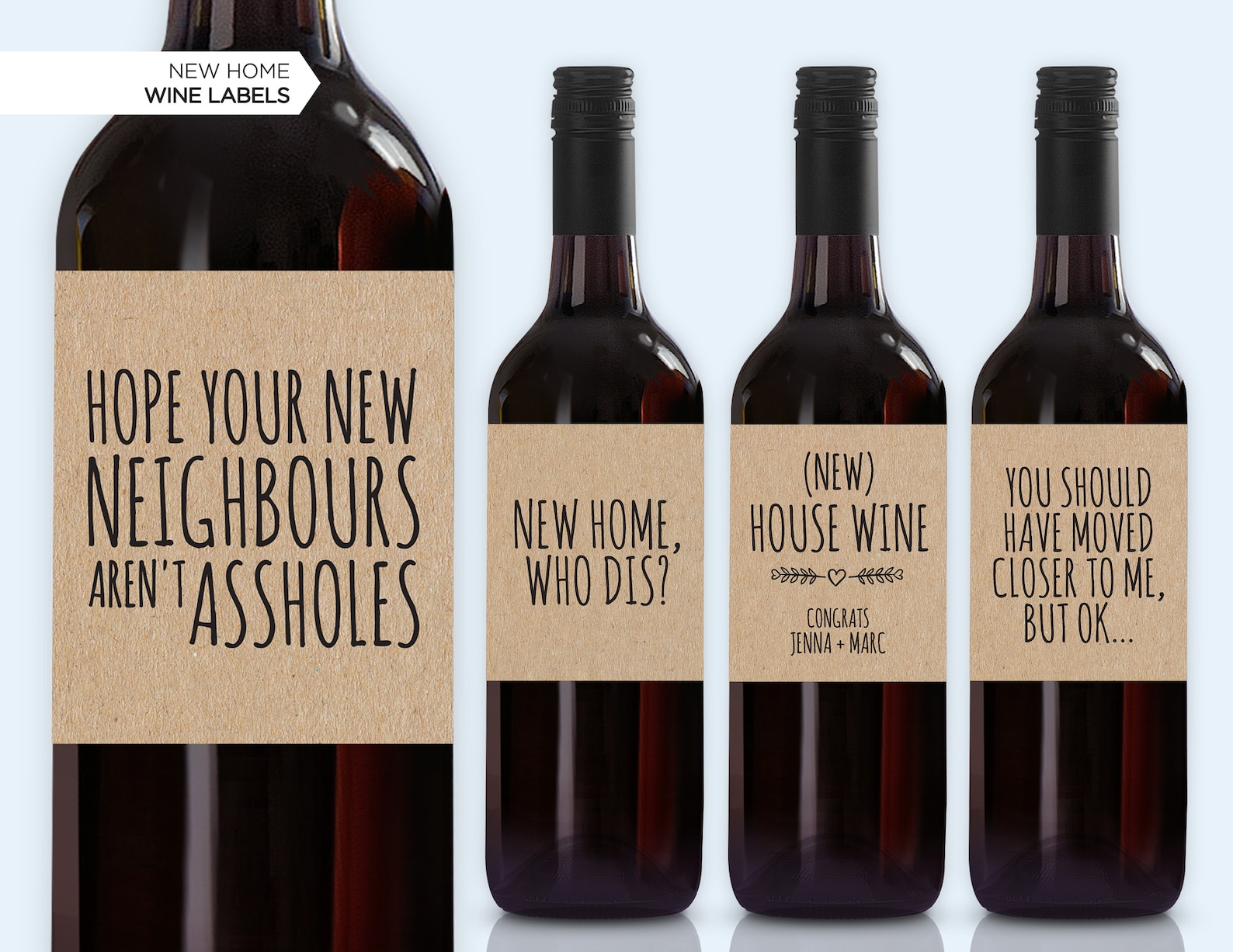 Funny New Home Wine Label | Housewarming Gift | Neighbour Present | New ...