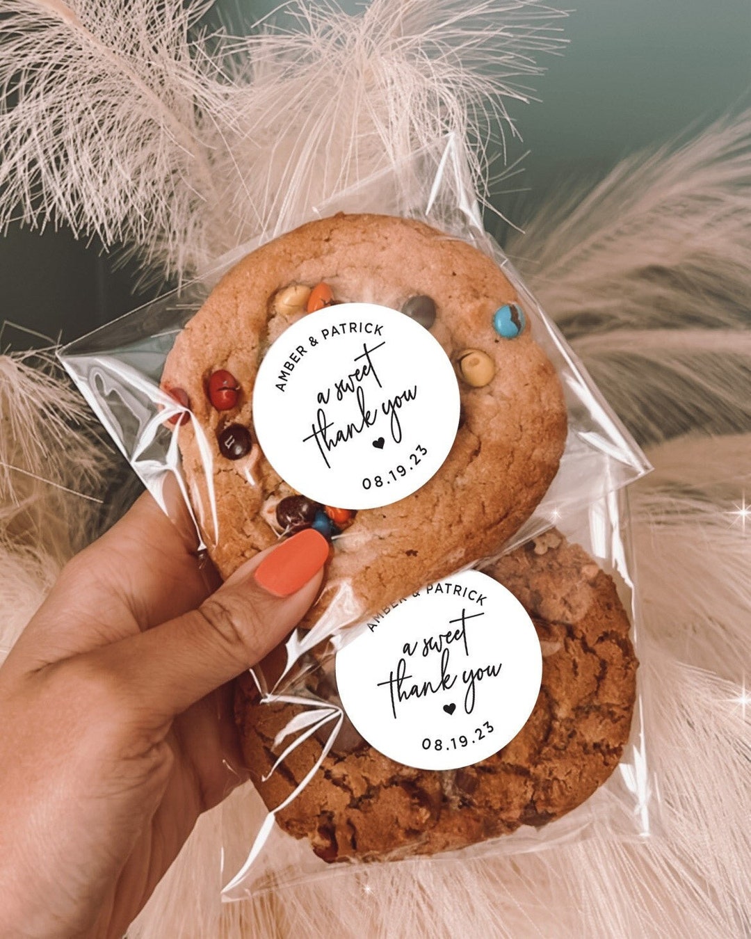 A Sweet Thank You Favour Labels + Bags | Wedding Favours | Cookie Label ...