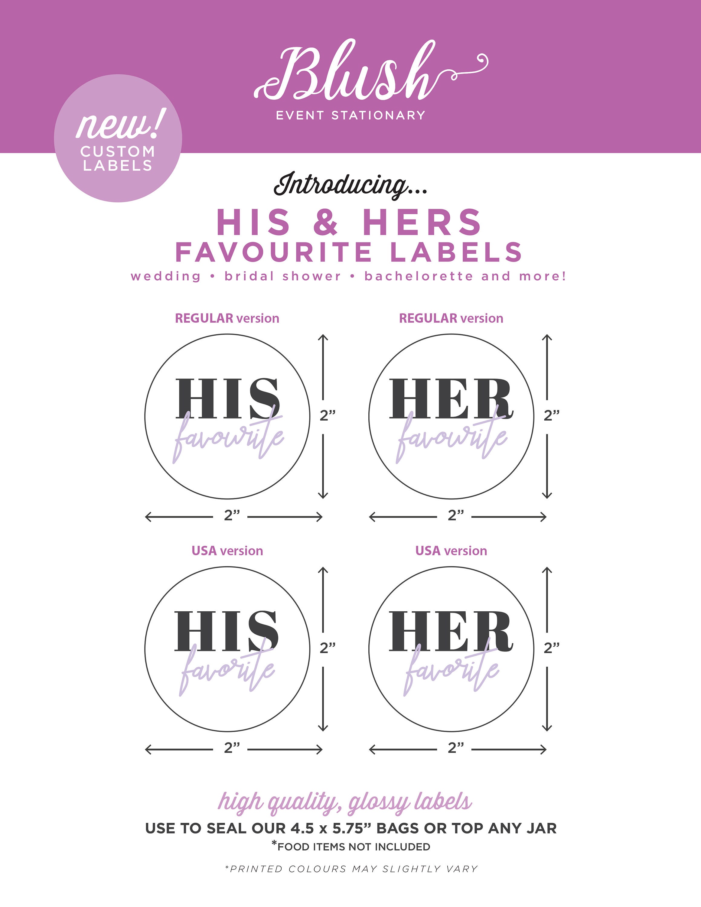 His Favourite & Her Favourite Favour Label Wedding Favours | Etsy