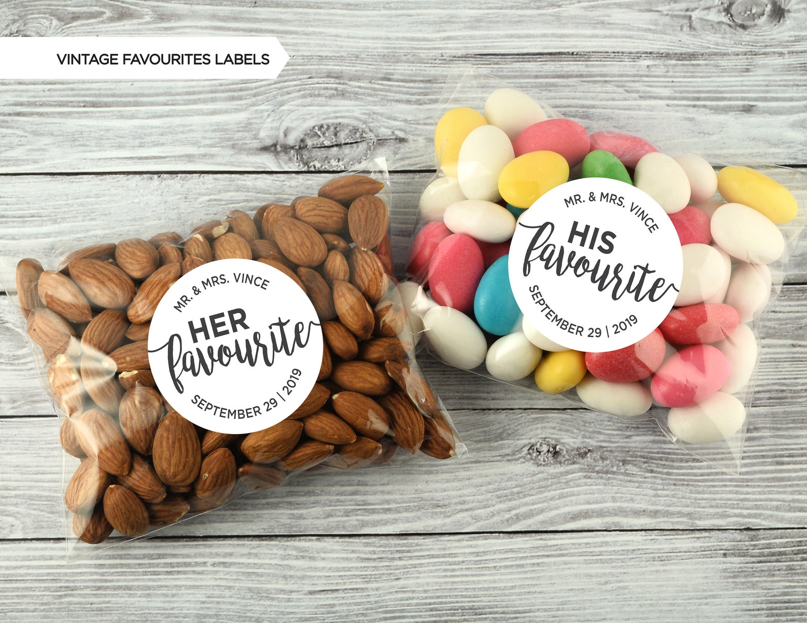 His Favourite & Her Favourite Favour Label Wedding Favours | Etsy