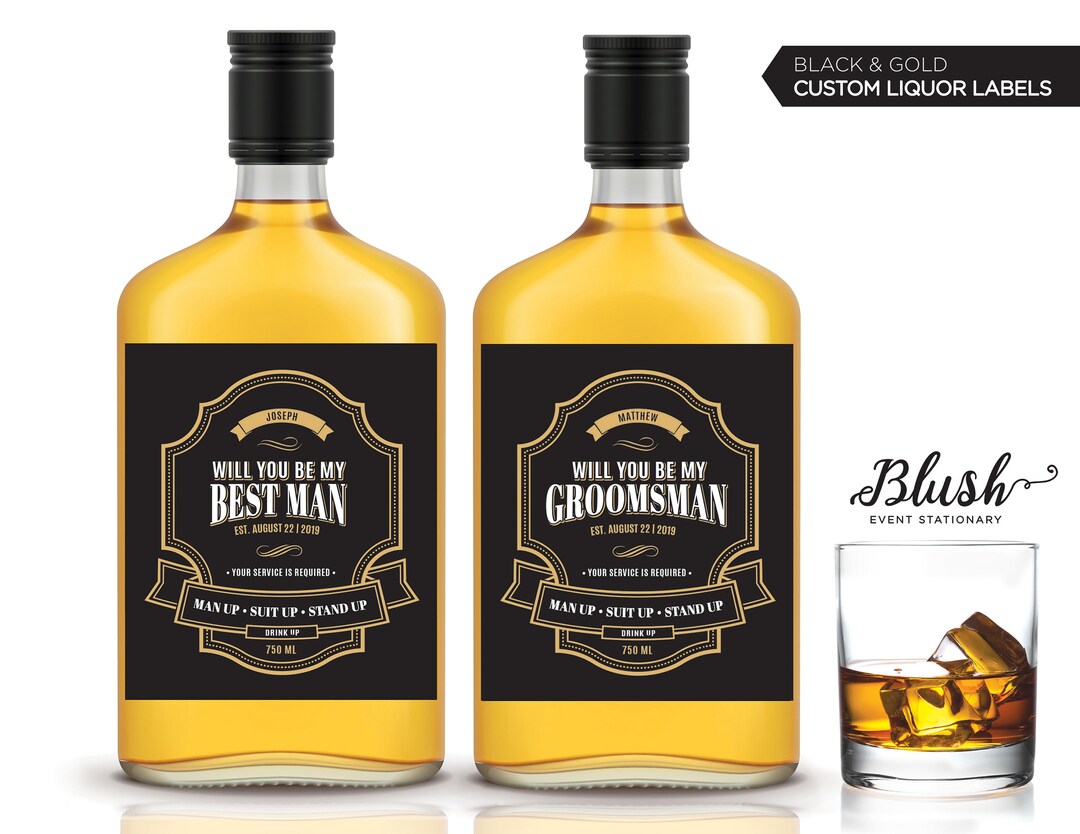 Will You Be My Groomsman / Best Man Liquor Labels Whiskey - Etsy