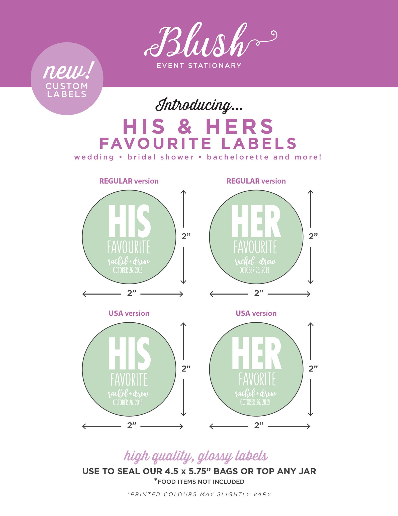 His Favourite & Her Favourite Favour Label | Wedding Favours | Favor ...