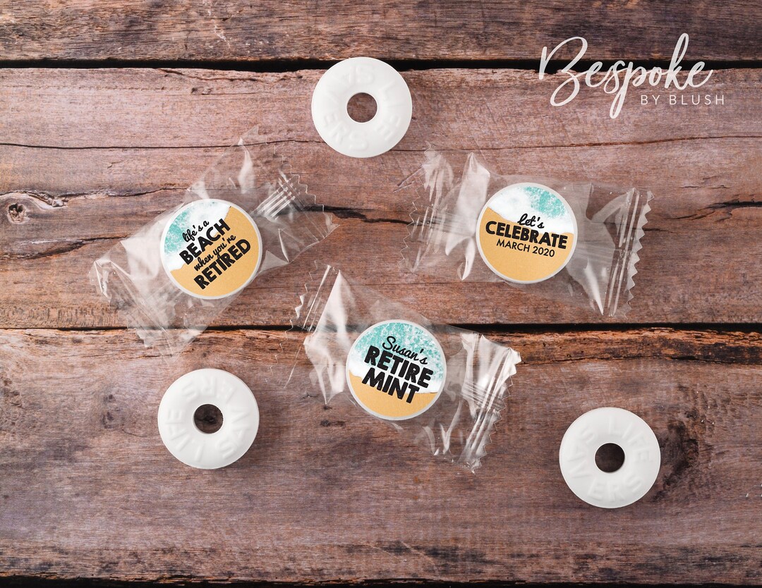 NEW! 108 Personalized Mint Stickers | Retire Mint Favours | Retirement ...
