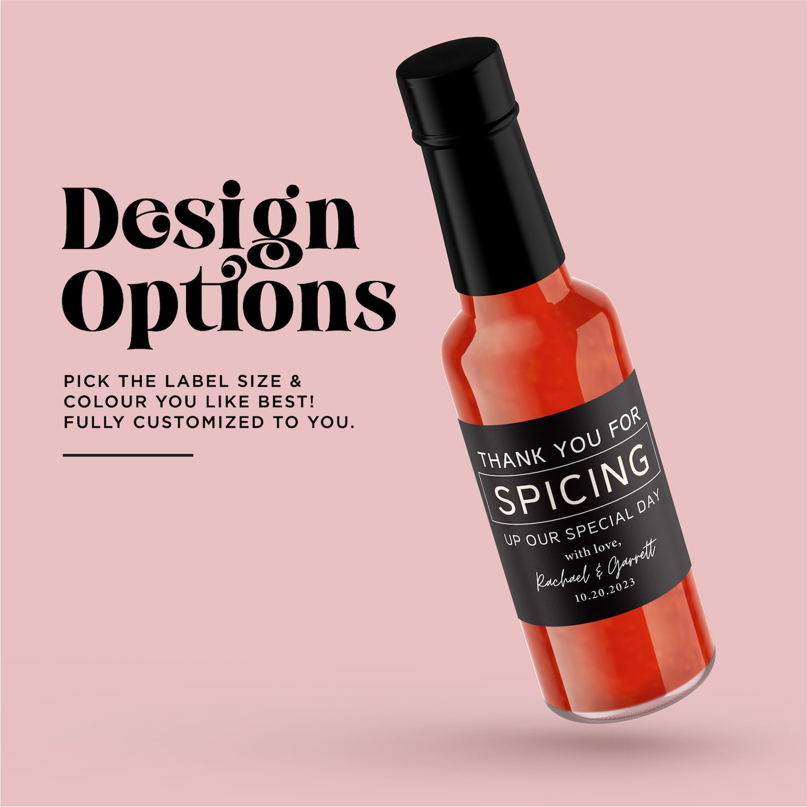 NEW! 100 Hot Sauce Wedding Favour Labels | Personalized Hot Sauce Label ...