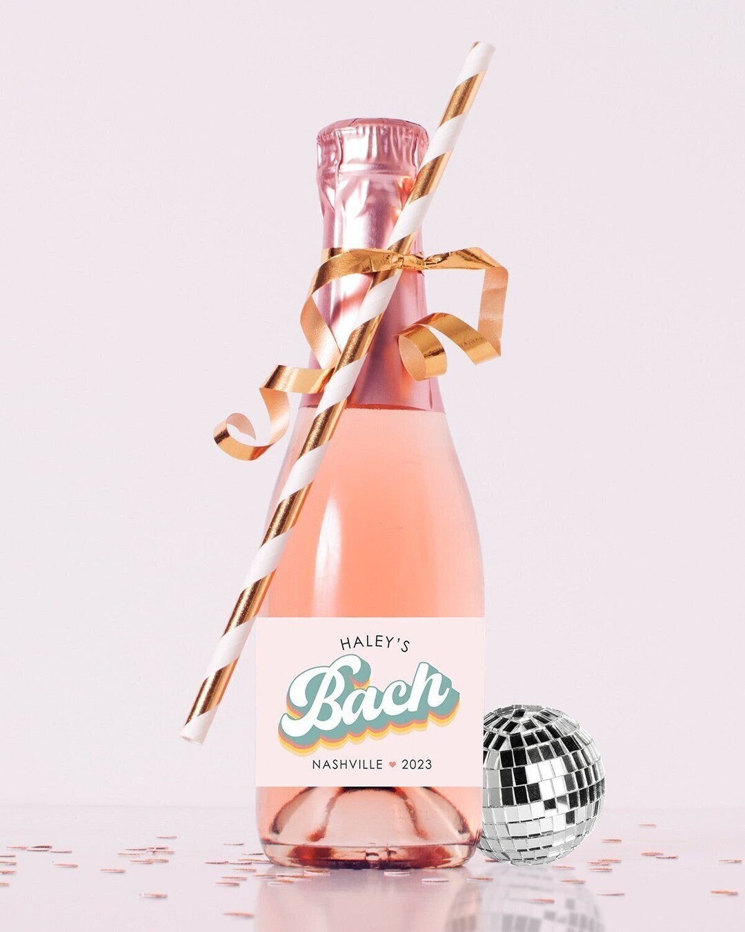 NEW! Retro Bachelorette Party Bubbly Labels | Mini Champagne Labels ...