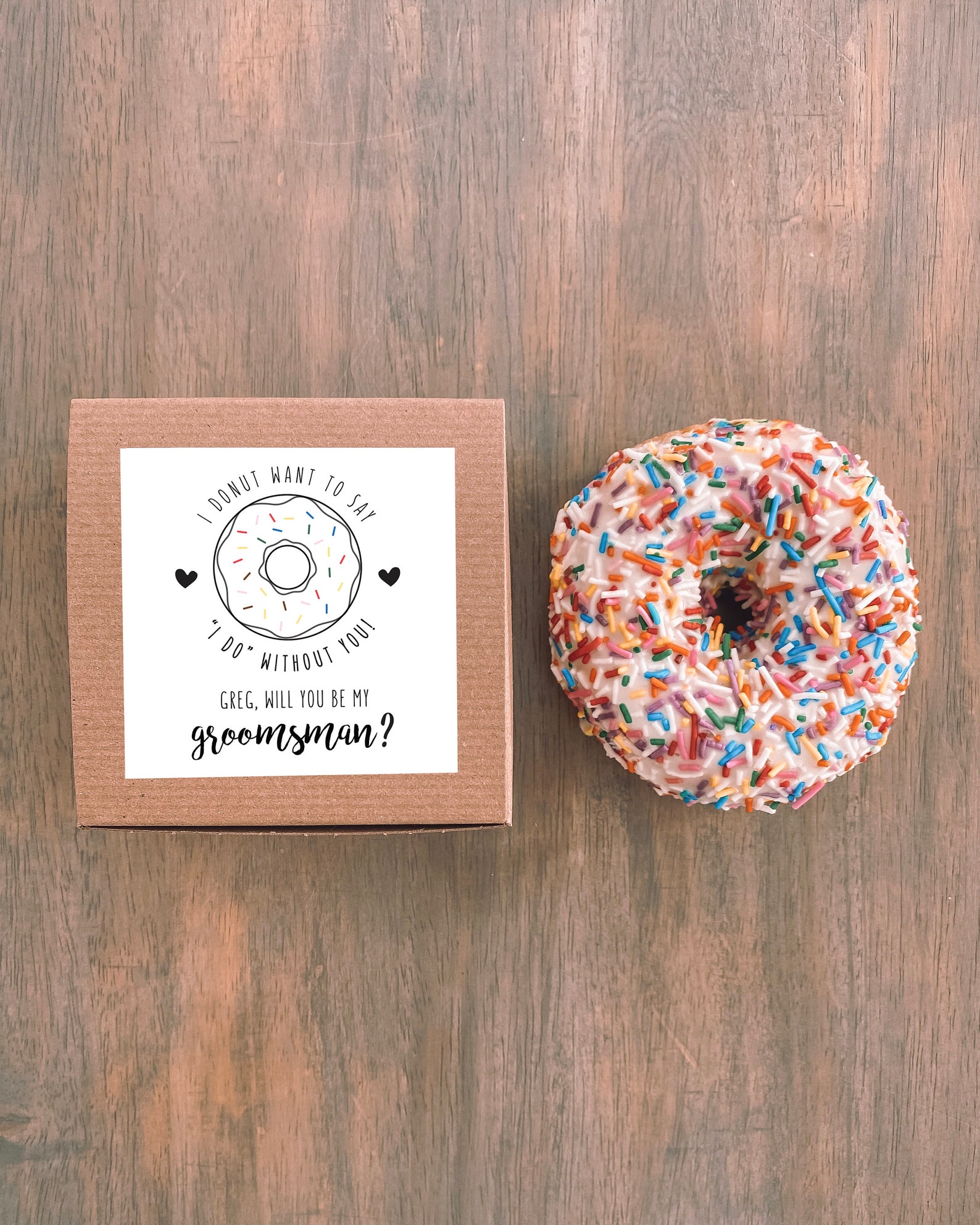 New Donut Proposal Box Funny Donut Pun Bridesmaid Proposal | Etsy Canada