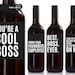New Boss Gift Wine Labels Funny Boss Gift Best Boss Ever You're A Cool ...
