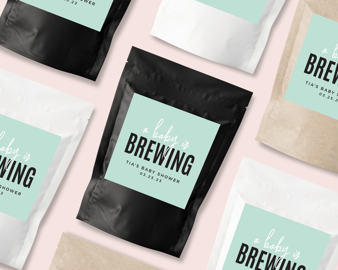 A Baby is Brewing Coffee Favour Bag | Baby Shower Favour | Coffee ...