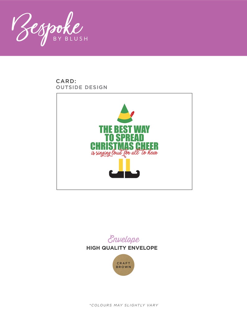 NEW Buddy the Elf Christmas Card Elf Movie Spread | Etsy