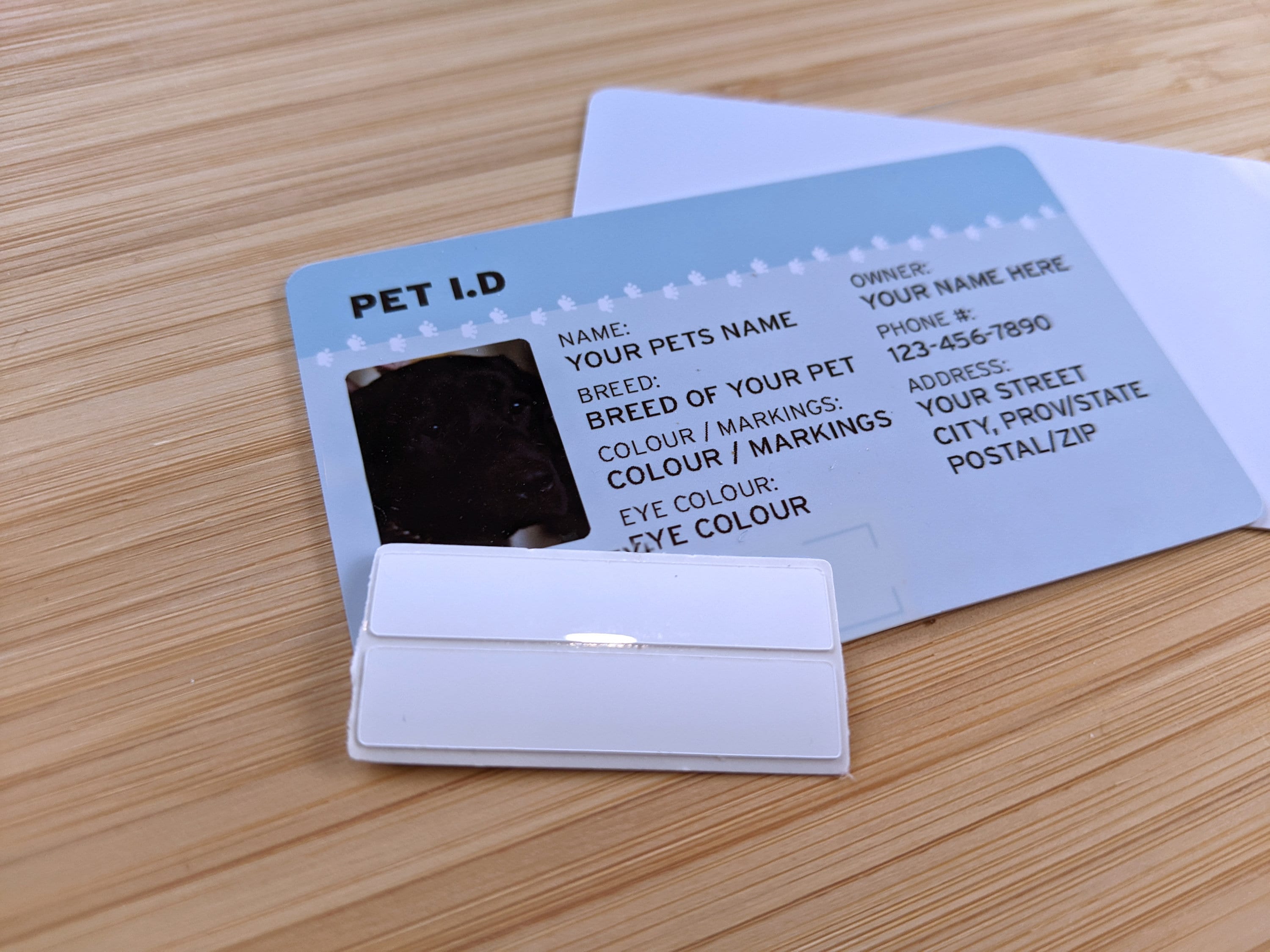 Custom Pet ID Card PVC Pet ID Two Types Available - Etsy