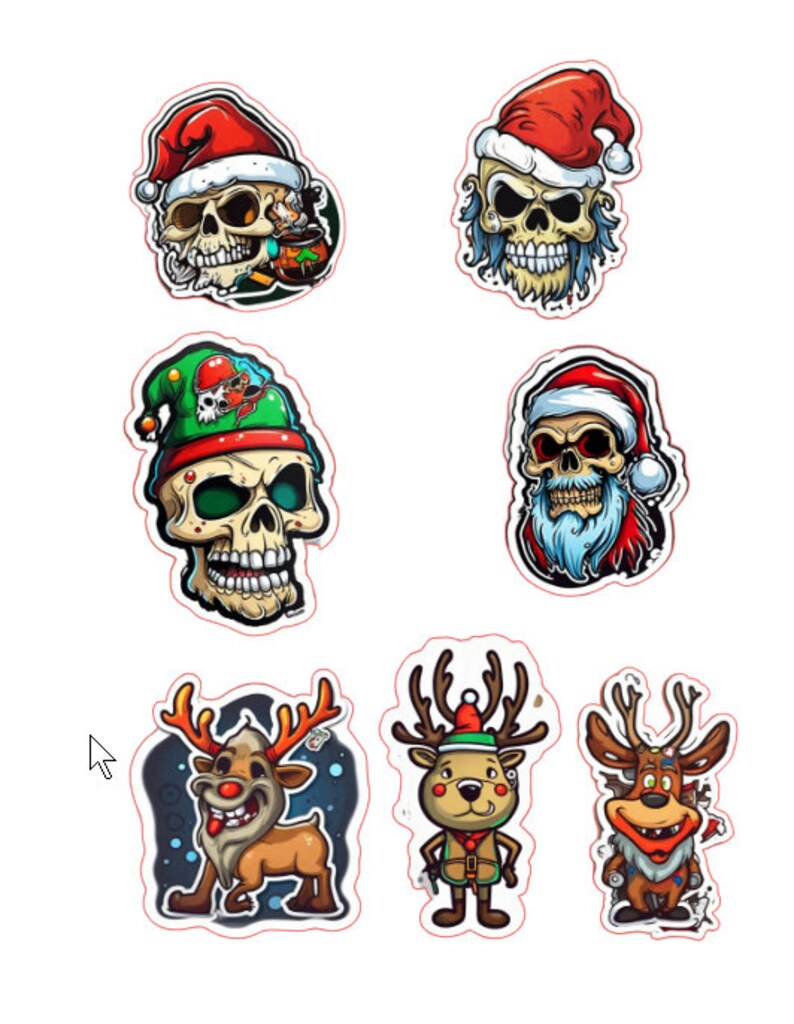 Evil Santa Claus and Reindeer Stickers - Etsy