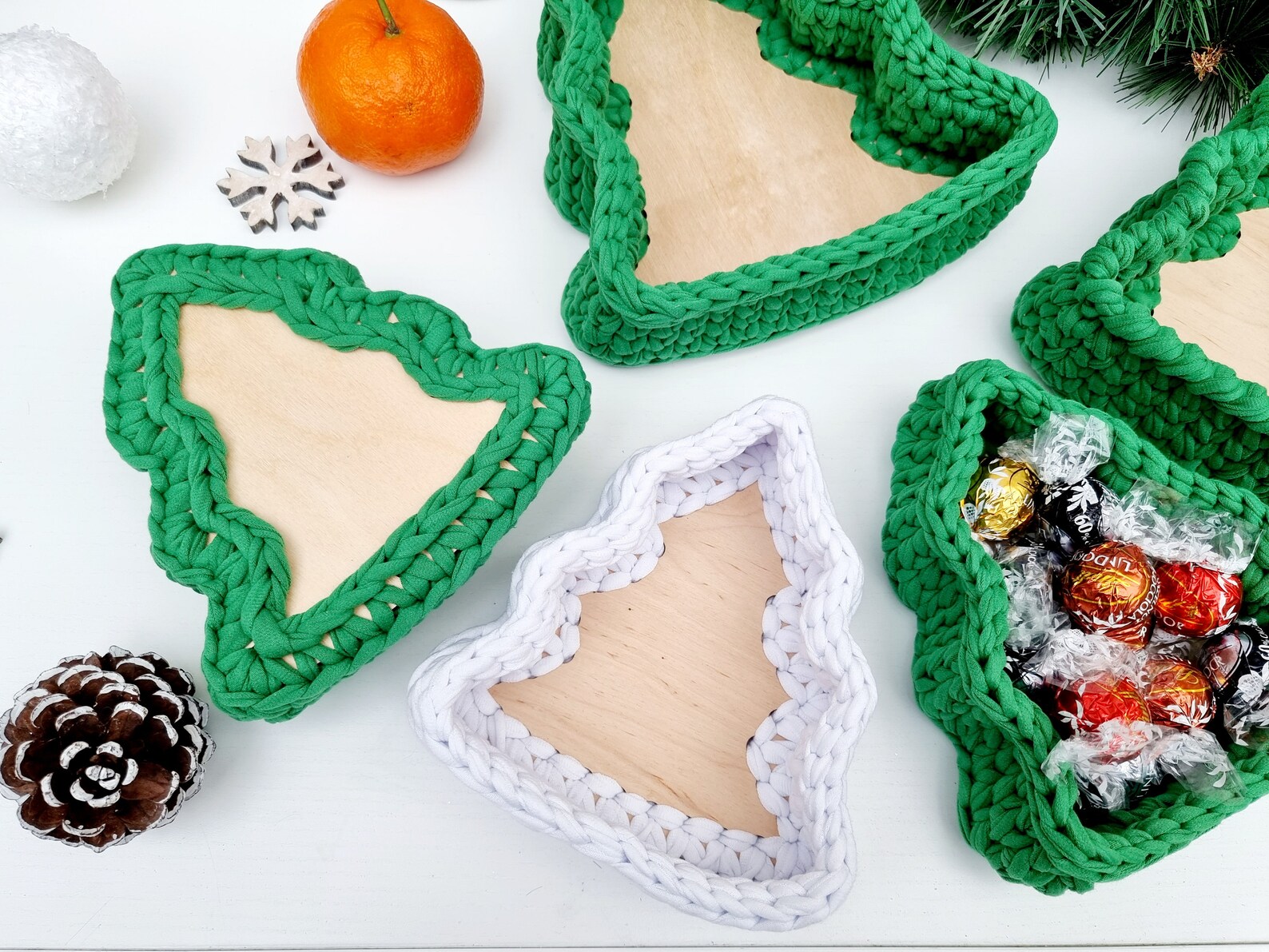 Christmas Tree Wooden Base for Crochet, Macrame or Coiled Baskets: 8mm ...