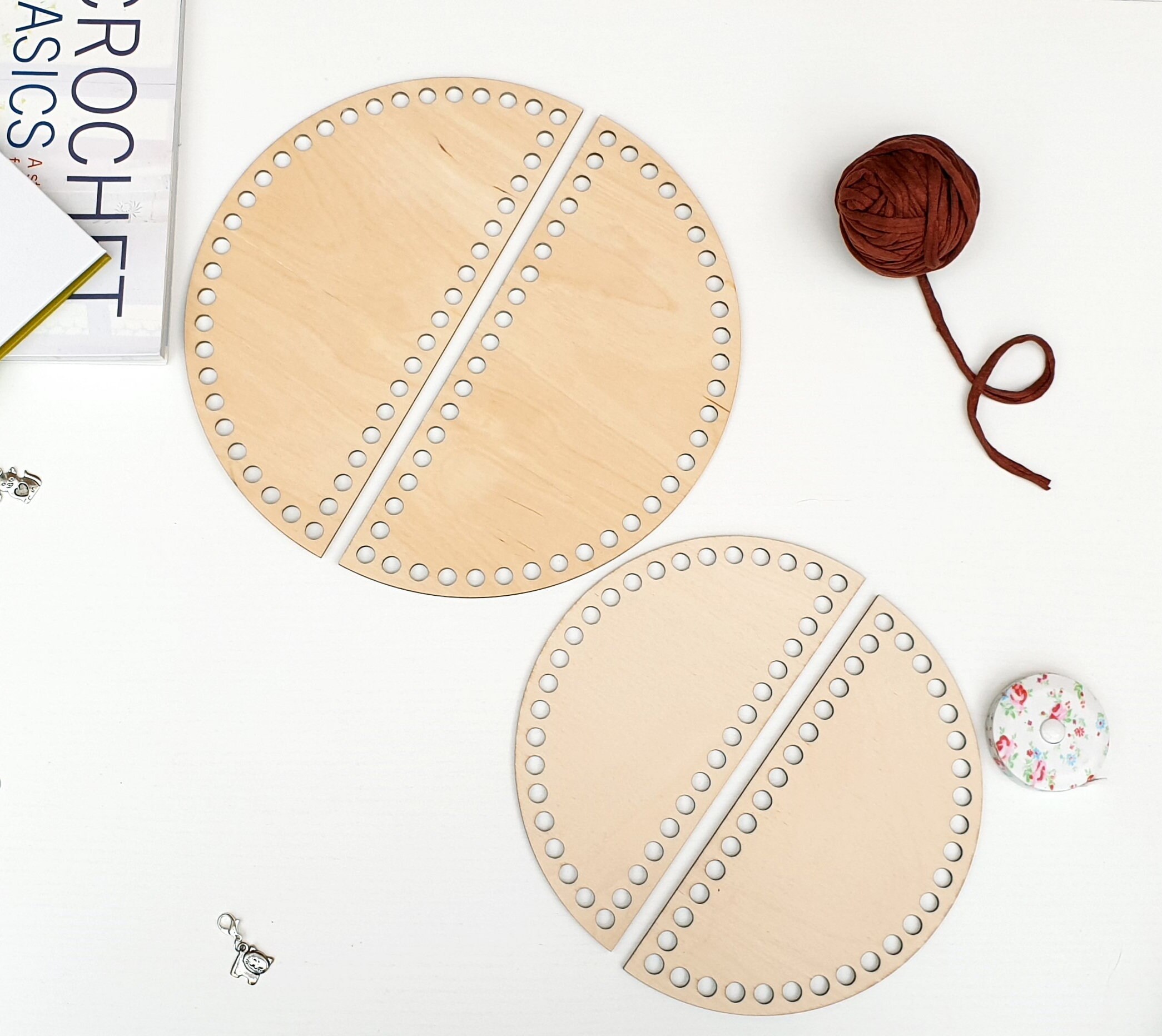 Set of 2 wooden bases for Him&Her Half wooden bases Sizes 20cm/25cm ...