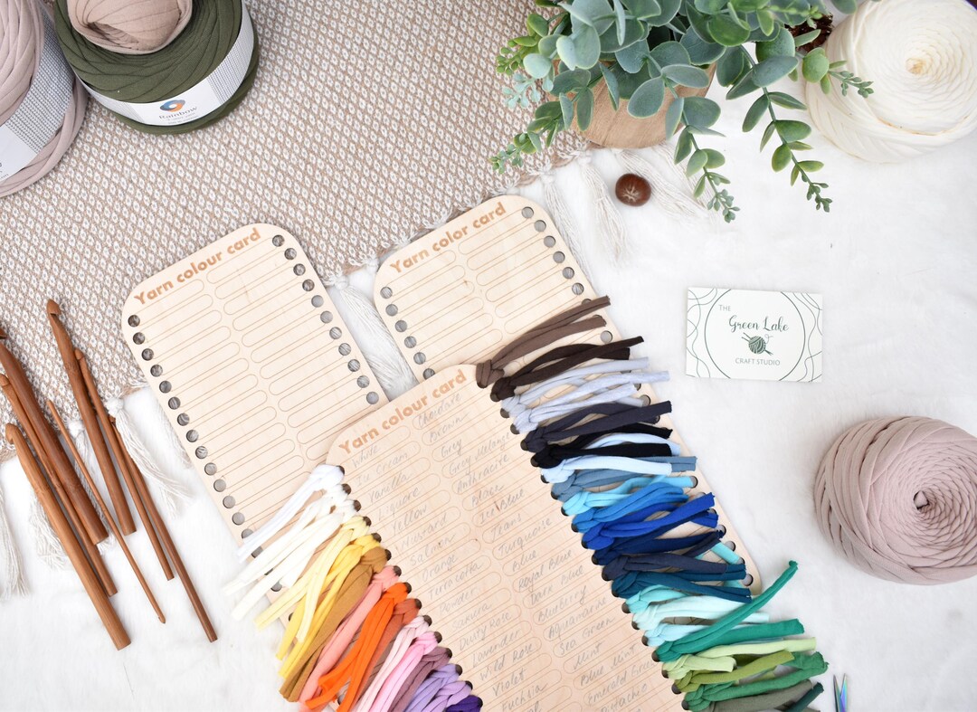 Reusable Wooden Yarn Colour Card 4 Options Wool Card Project Color Card ...