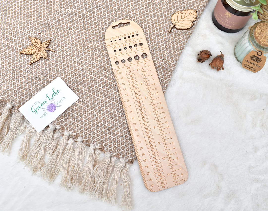 Wooden Sock Ruler UK and EU Sizes, Needle Gauge Sock Ruler Sock ...