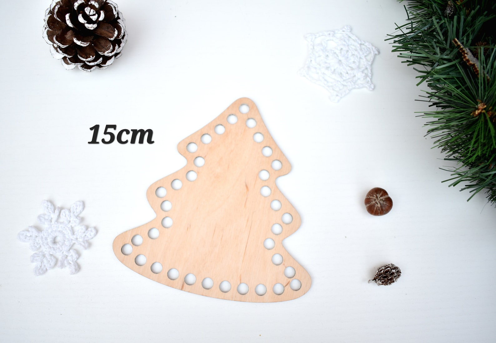 Christmas Tree Wooden Base for Crochet, Macrame or Coiled Baskets: 8mm ...