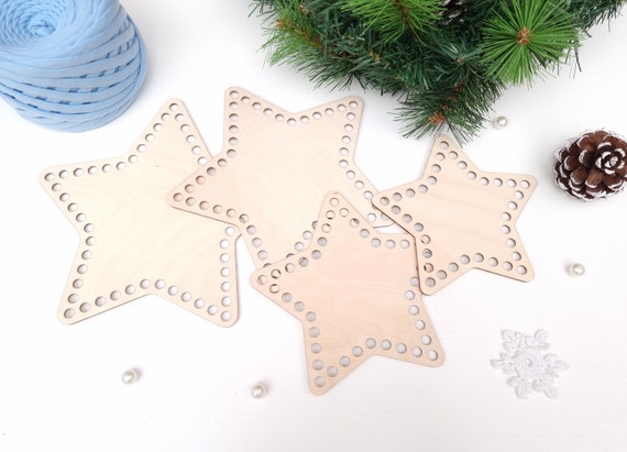 Star Wooden Base for Crochet Basket Wooden Bottom Star Shape - Etsy
