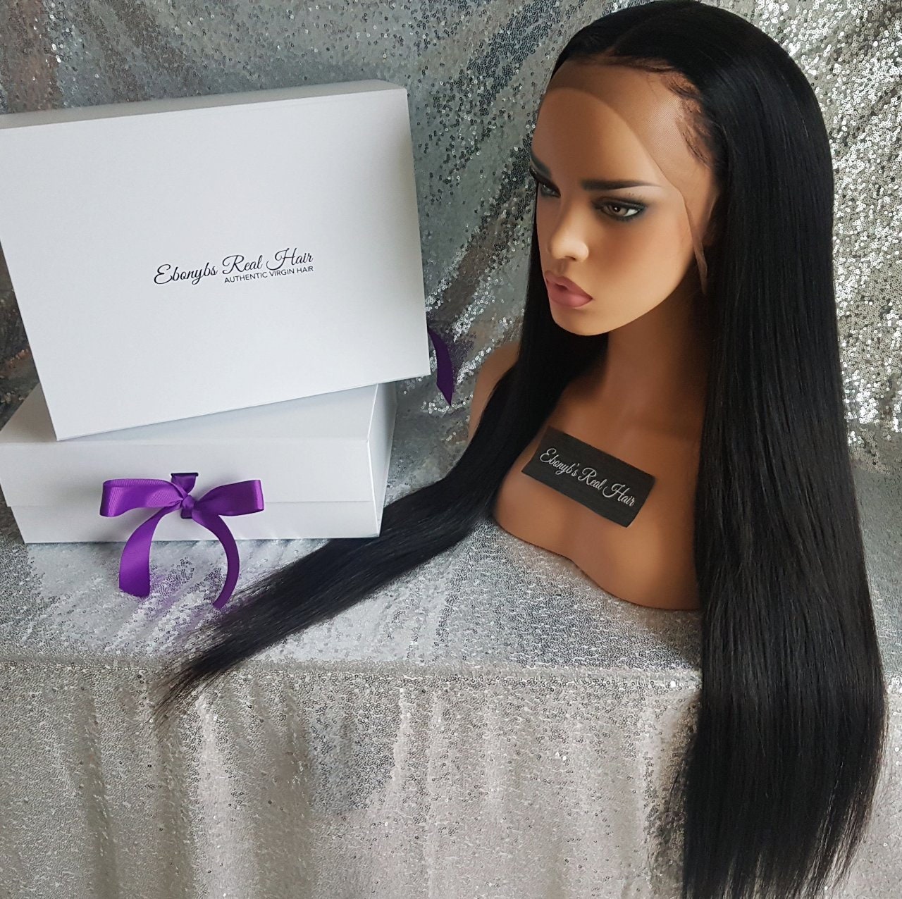Custom Lace Front Wig Top Closure Wig Straight Silky Hair Ready to Wear ...