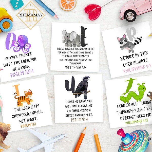 Abc Bible Verse Cards - Etsy
